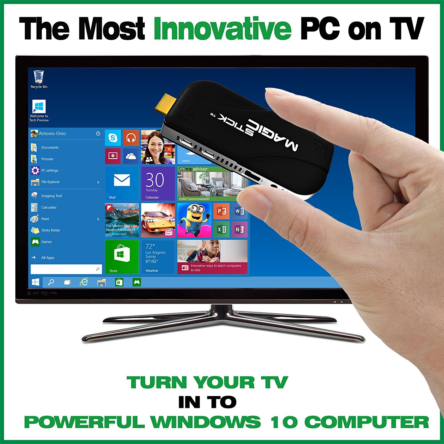 MagicStick One : windows 10 Pro Activated & Android Preloaded (Black ...